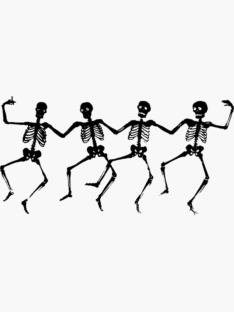"Dancing Skeletons" Sticker for Sale by luckylucy | Redbubble
