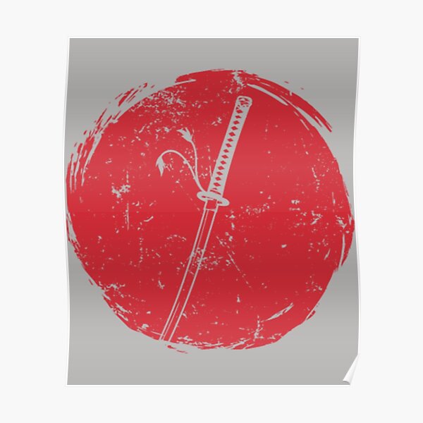 "Samurai Sword Japan Flag" Poster for Sale by GaviRansia | Redbubble