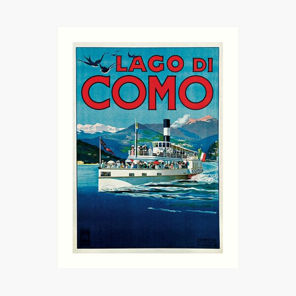 "Vintage Lago di Como Travel" Art Print for Sale by pdgraphics | Redbubble