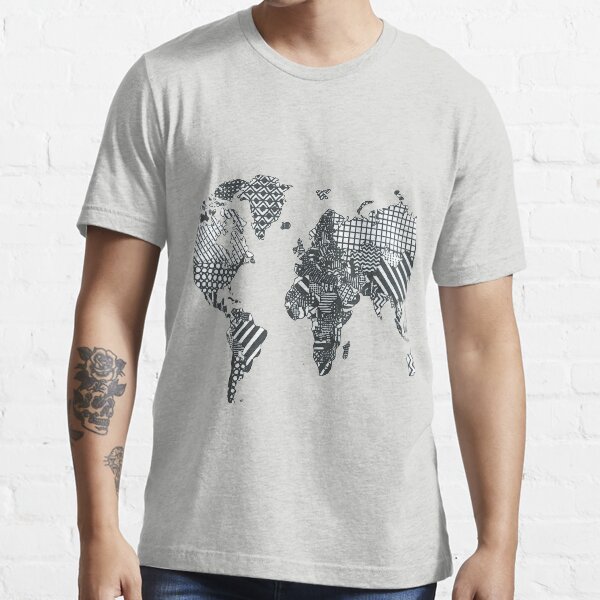 "Patterned World Map" T-shirt for Sale by luckylucy | Redbubble | world ...