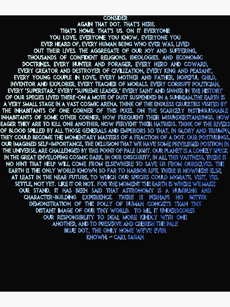 Pale Blue Dot Carl Sagan Classic Premium Matte Vertical Poster sold by ...