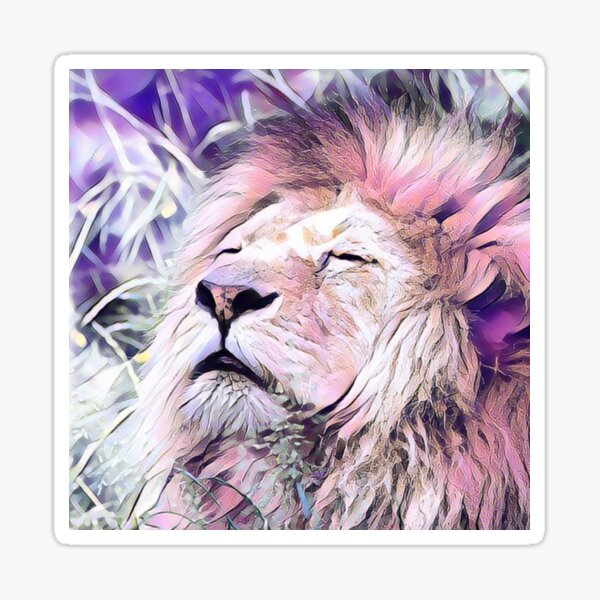 "MYSTIC SLEEPING LION" Sticker for Sale by KatisDesign | Redbubble