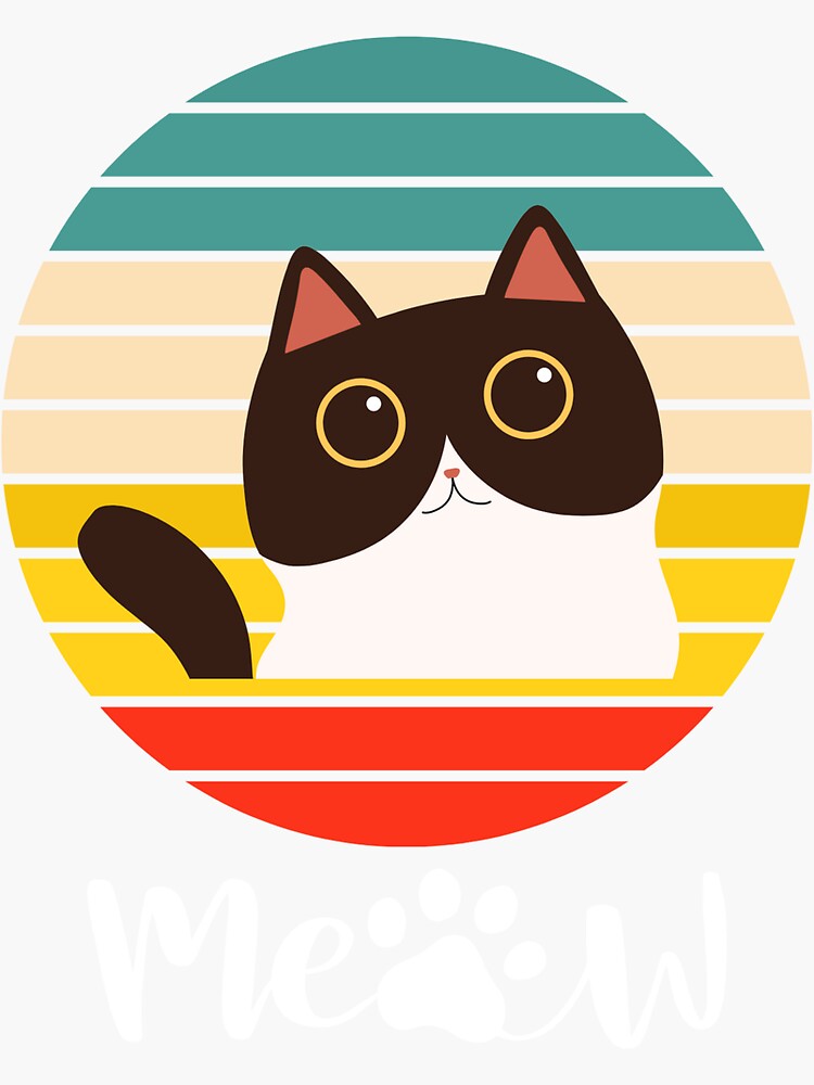 "Cute cat mewing" Sticker for Sale by AVORIN | Redbubble