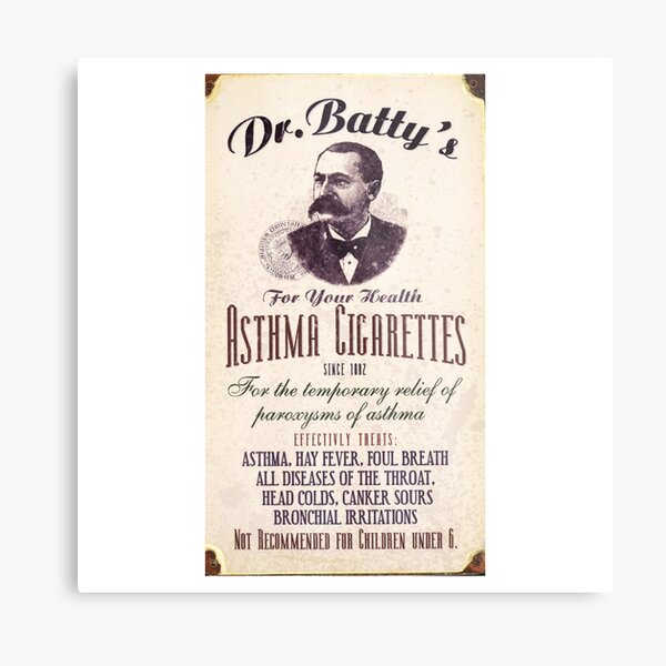 "Asthma Cigarettes" Metal Print for Sale by Mark Stones | Redbubble