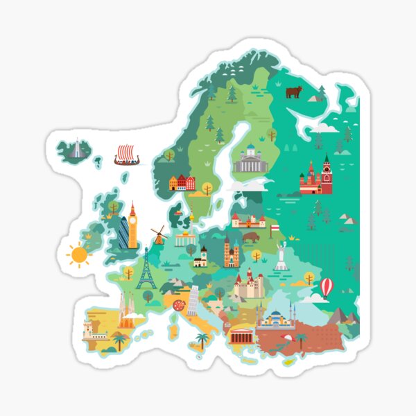 "Map of Europe" Sticker for Sale by Antikwar | Redbubble