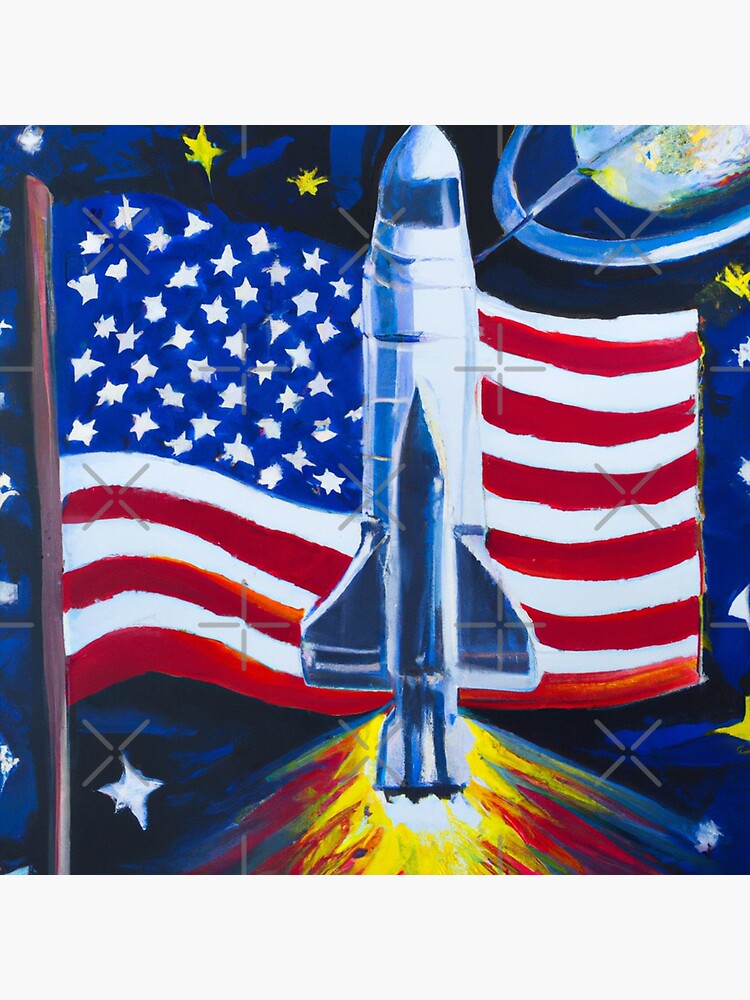 "American Flag Rocket Spaceship" Poster for Sale by Parag-Travels ...