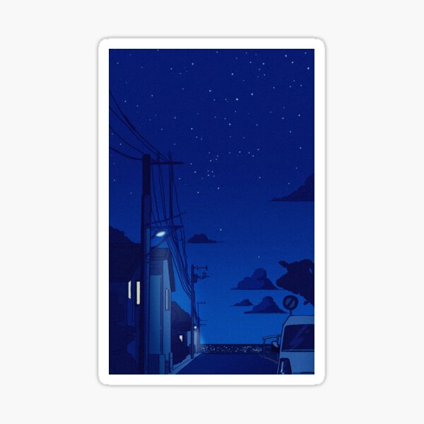"Blue starry night" Sticker for Sale by Dankio | Redbubble
