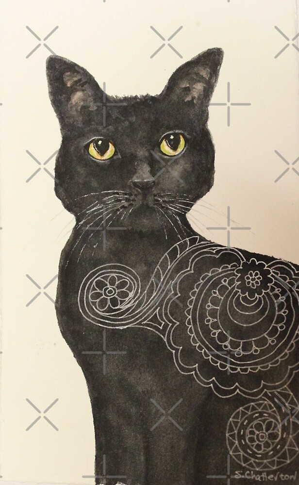 "Voodoo The Black Cat" by Sharen Chatterton | Redbubble