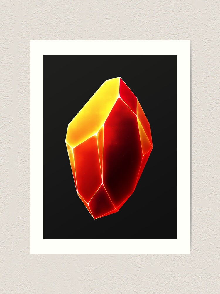 "Red Crystal Shard" Art Print for Sale by RippleDesigns | Redbubble