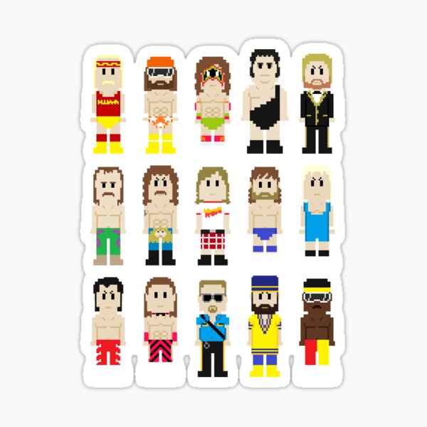 "8 Bit ,Wrestlers" Sticker for Sale by KathleHiggins | Redbubble