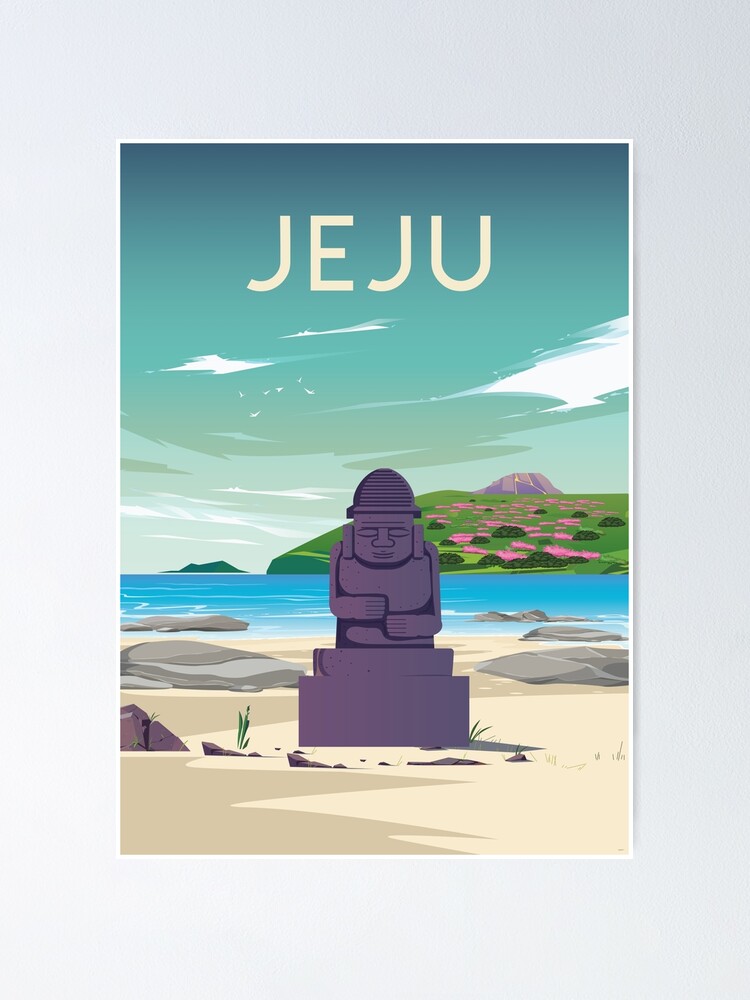 "jeju korea travel poster city poster" Poster for Sale by Caravanstudio ...