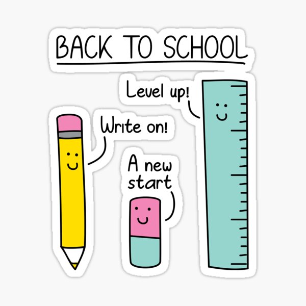 "Back to School Level up! - Stationary Classmates" Sticker for Sale by ...