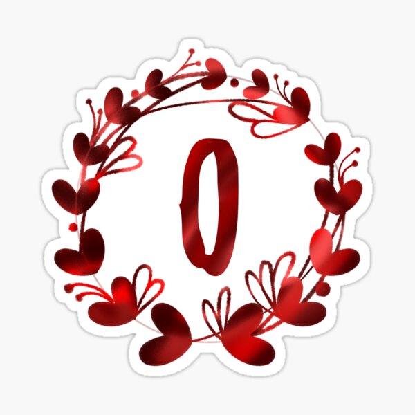 "O initial red hearts and flowers monogram - letter O / alphabet o ...