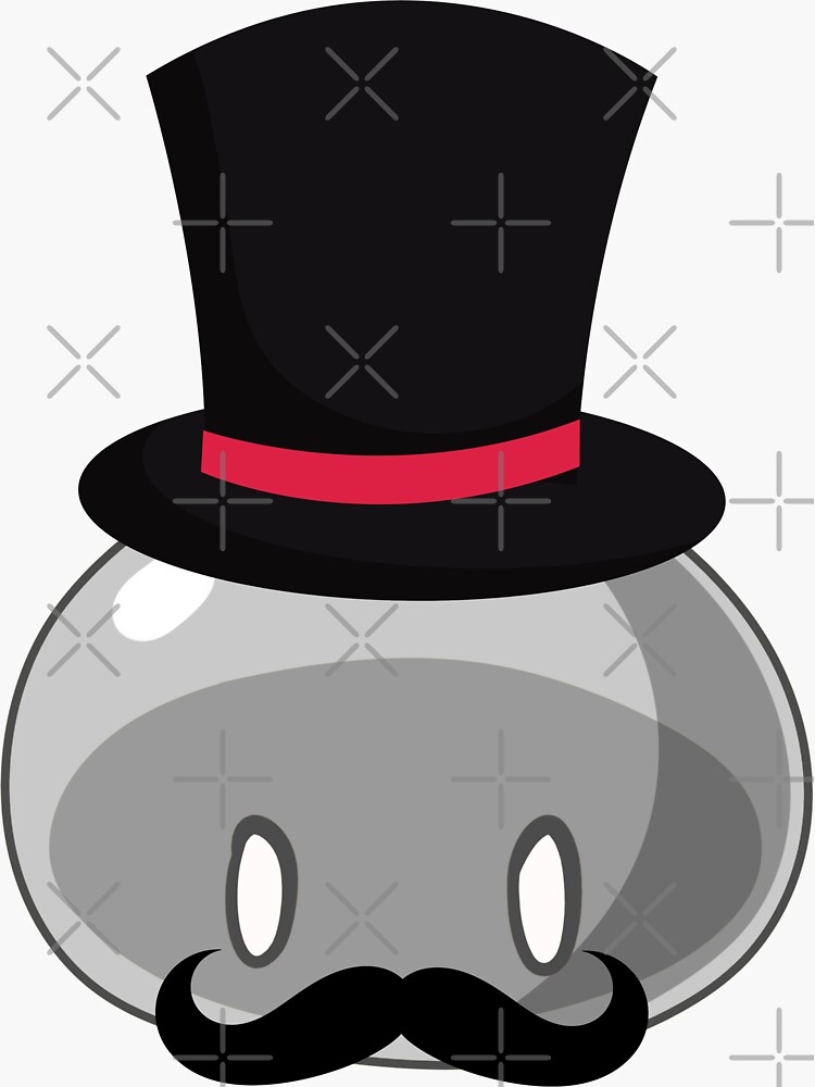 "Rich Banker with Mustache Silver Slime | Anime Emote" Sticker for Sale ...