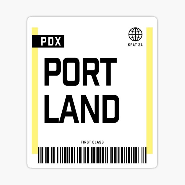"Portland PDX Boarding Pass" Sticker for Sale by irony | Redbubble