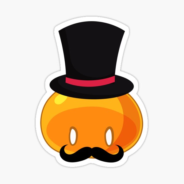 "Rich Banker with Mustache Orange Slime | Anime Emote" Sticker for Sale ...