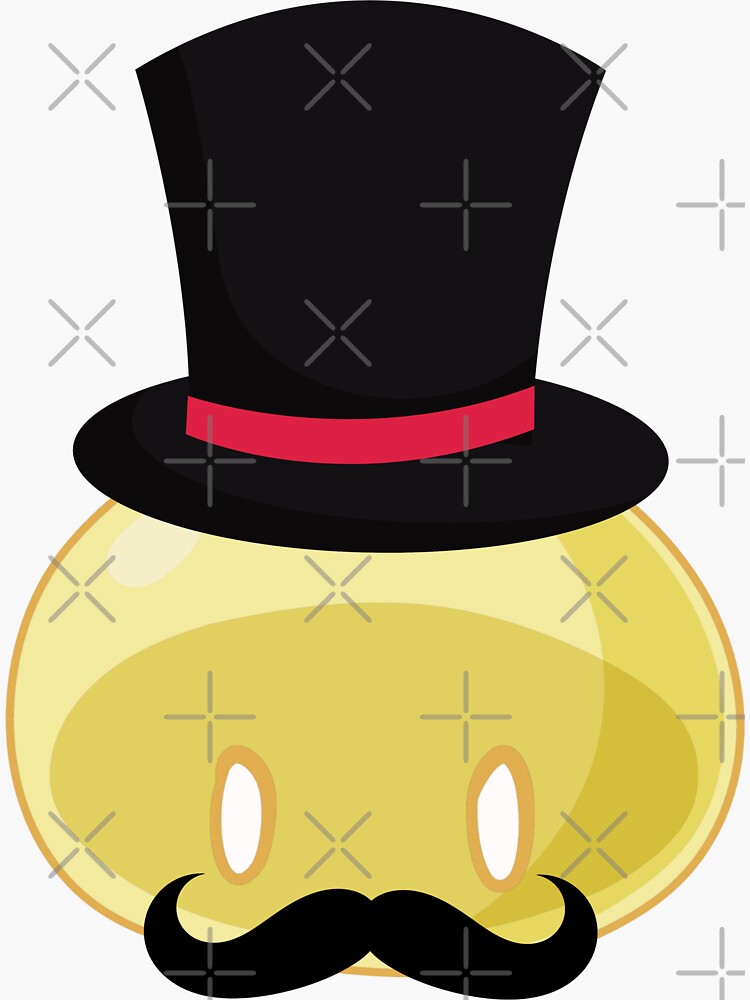 "Rich Banker with Mustache Yellow Slime | Anime Emote" Sticker for Sale ...