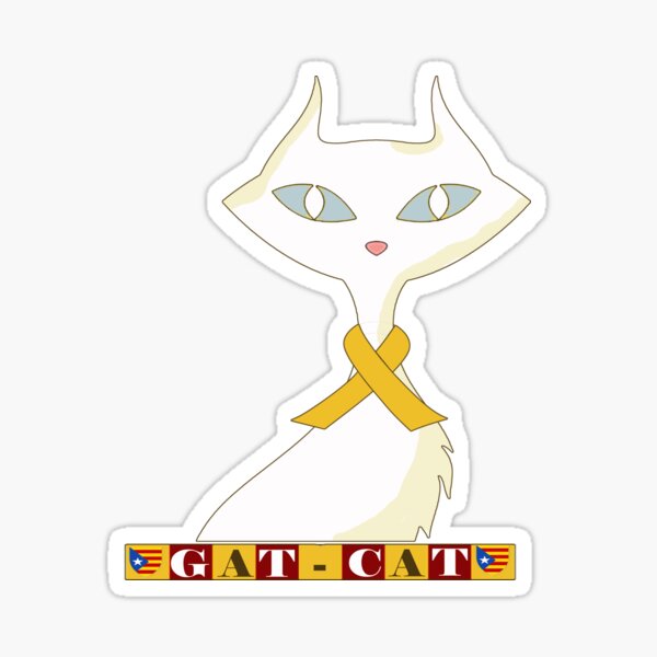 "gat-cat" Sticker for Sale by GAIXIX | Redbubble