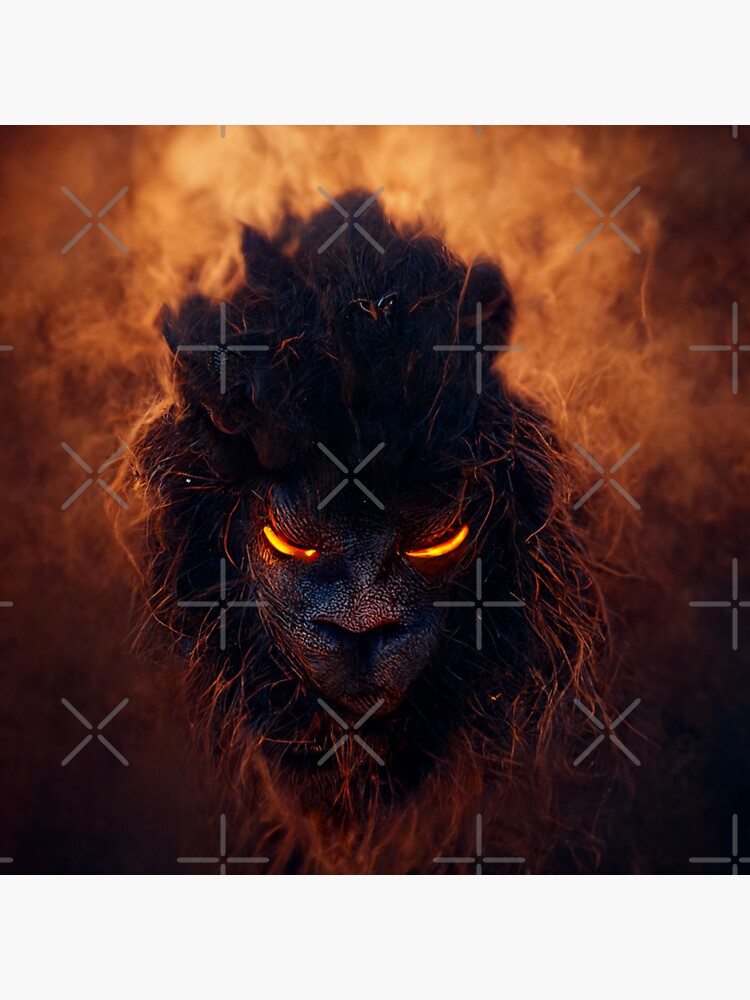 "Evil Lion Head With Fiery Eyes" Sticker for Sale by ArtisticJayShop ...