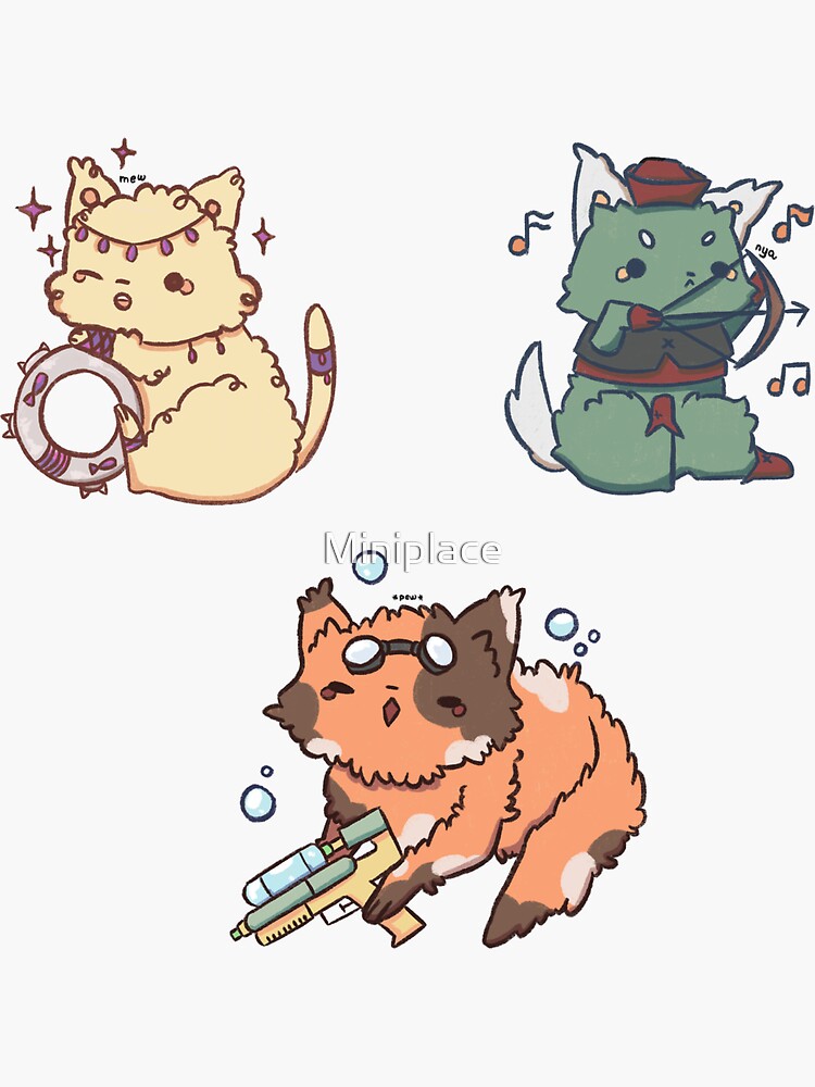 "Ranged dps kitties" Sticker for Sale by Miniplace | Redbubble
