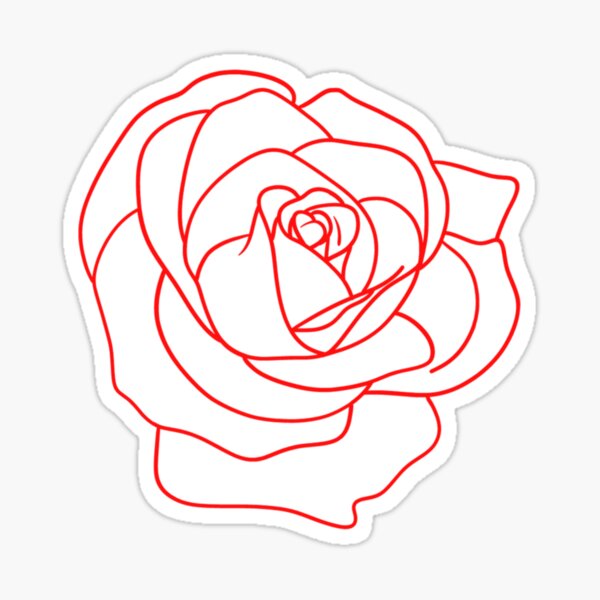 "Red Rose outline" Sticker for Sale by HuGoDesignZ | Redbubble