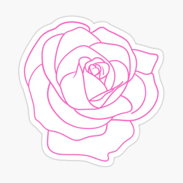 "Pink Rose outline" Sticker for Sale by HuGoDesignZ | Redbubble