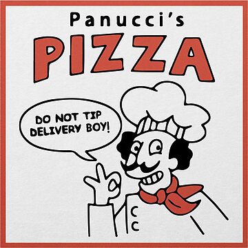 "Pannucci's Pizza - Futurama" Sticker for Sale by Yonin Designs | Redbubble