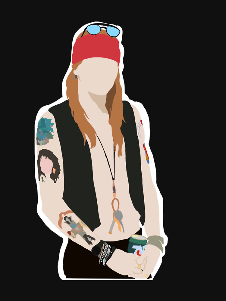 "Axl Rose Of Guns N Roses Sticker" T-shirt for Sale by olinetanoni ...