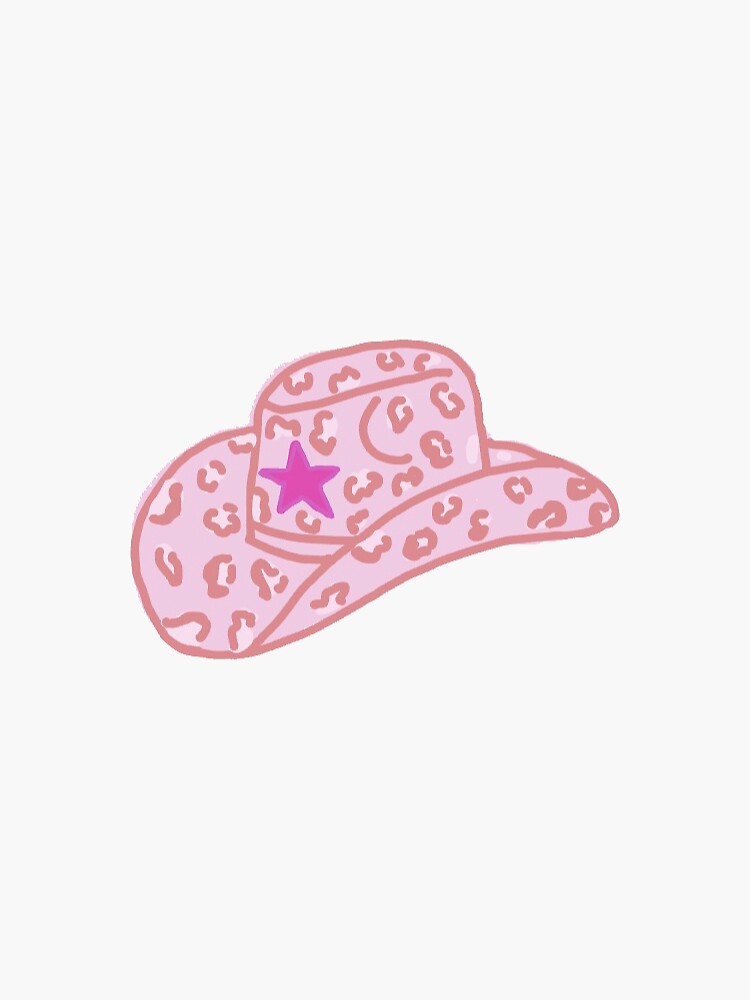 "preppy leopard cowboy hat" Sticker for Sale by hattiemillz | Redbubble