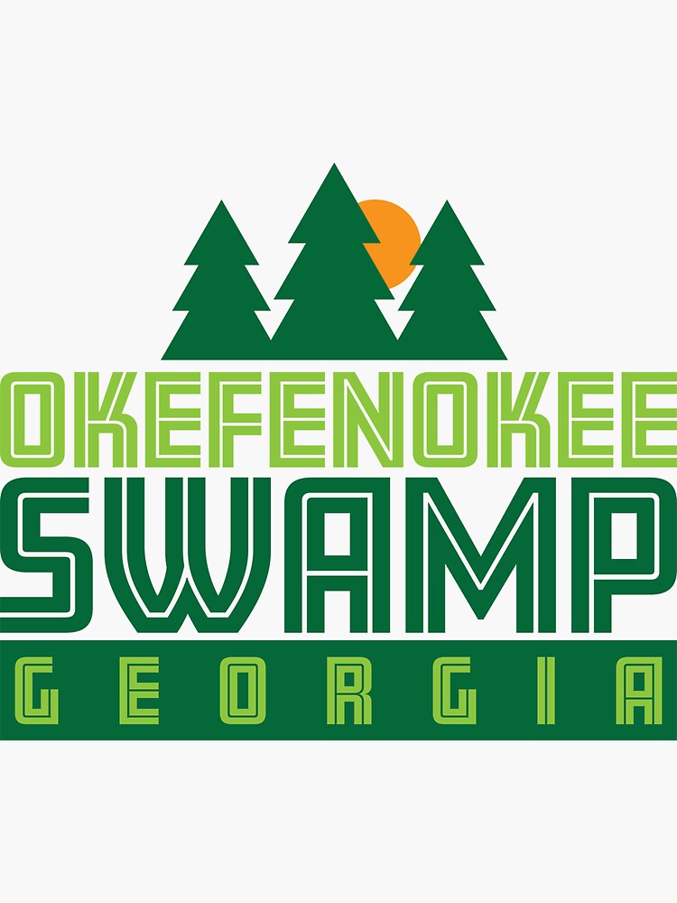 "Okefenokee Swamp Design with Trees" Sticker for Sale by jrbladen89 ...