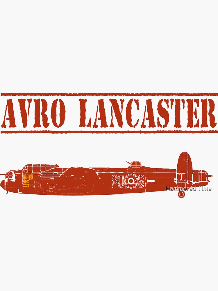 " Avro Lancaster British ww2 bomber RED" Sticker for Sale by ...