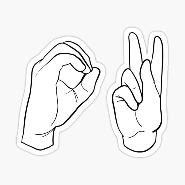 "ASL OK sign." Sticker for Sale by Nichemedown | Redbubble