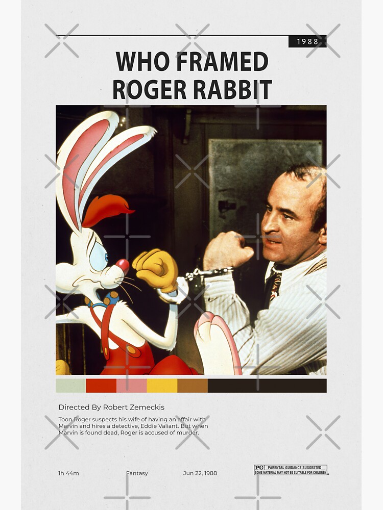 "Who Framed Roger Rabbit movie poster 1987, fantasy" Sticker for Sale ...