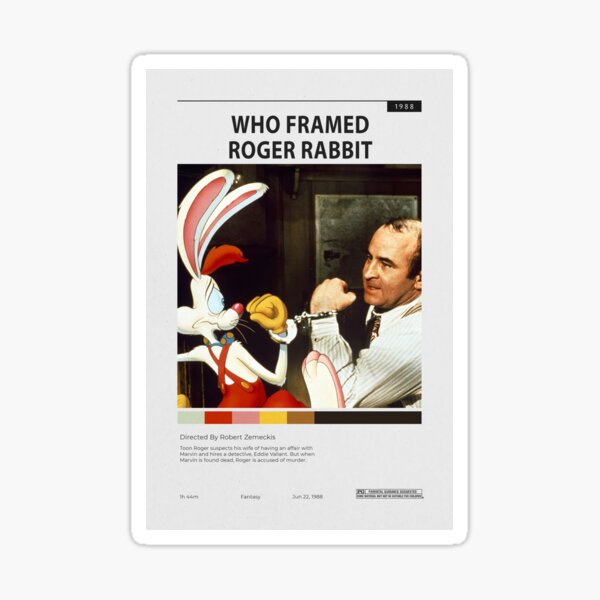 "Who Framed Roger Rabbit movie poster 1987, fantasy" Sticker for Sale ...