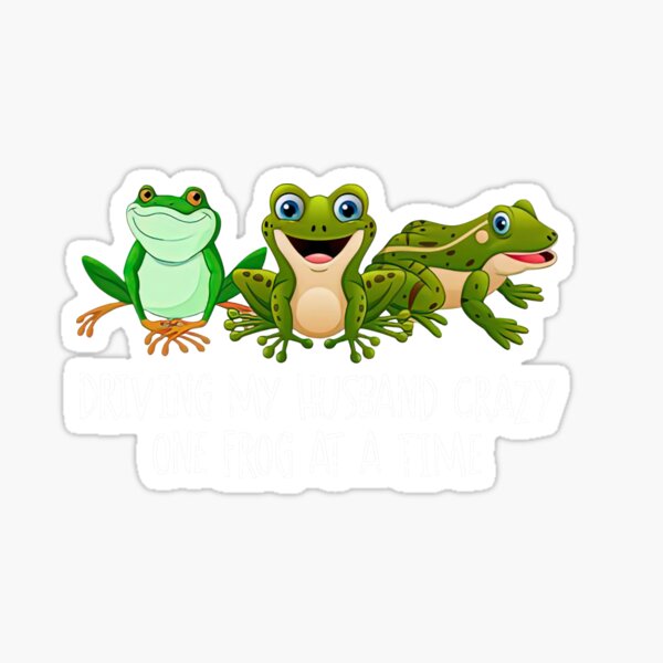 Pegatina «Volviendo loco a mi esposo Una rana a la vez Ranas lindas y ...