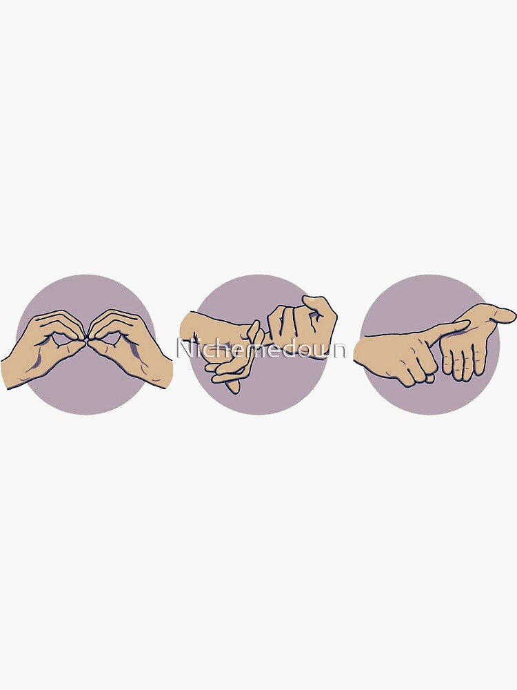 "British Sign Language. BSL sign." Sticker for Sale by Nichemedown ...