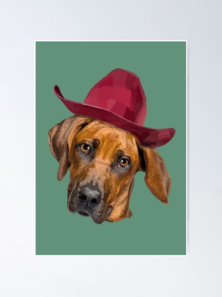 "Cowboy Rhodesian Ridgeback " Poster for Sale by SarasaurusArt | Redbubble