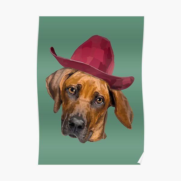 "Cowboy Rhodesian Ridgeback " Poster for Sale by SarasaurusArt | Redbubble