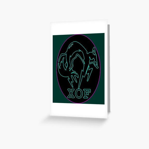 "-GAMING- XOF Metal Gear Solid Neon Logo " Greeting Card for Sale by ...