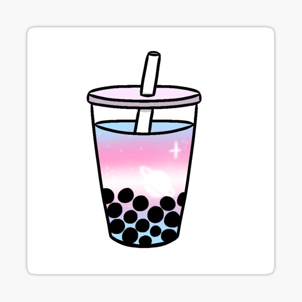 "Trans boba tea sticker" Sticker for Sale by Flowerzombierob | Redbubble