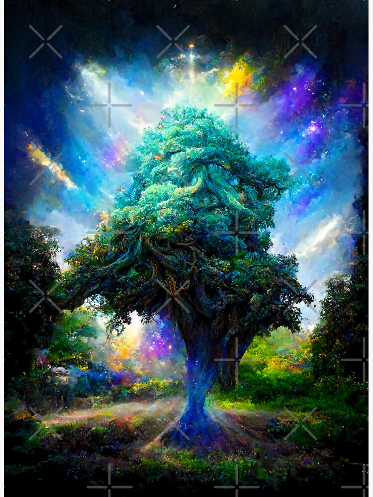 "Holy Tree With Cleaning Aura Digital Art" Sticker for Sale by Lenart ...