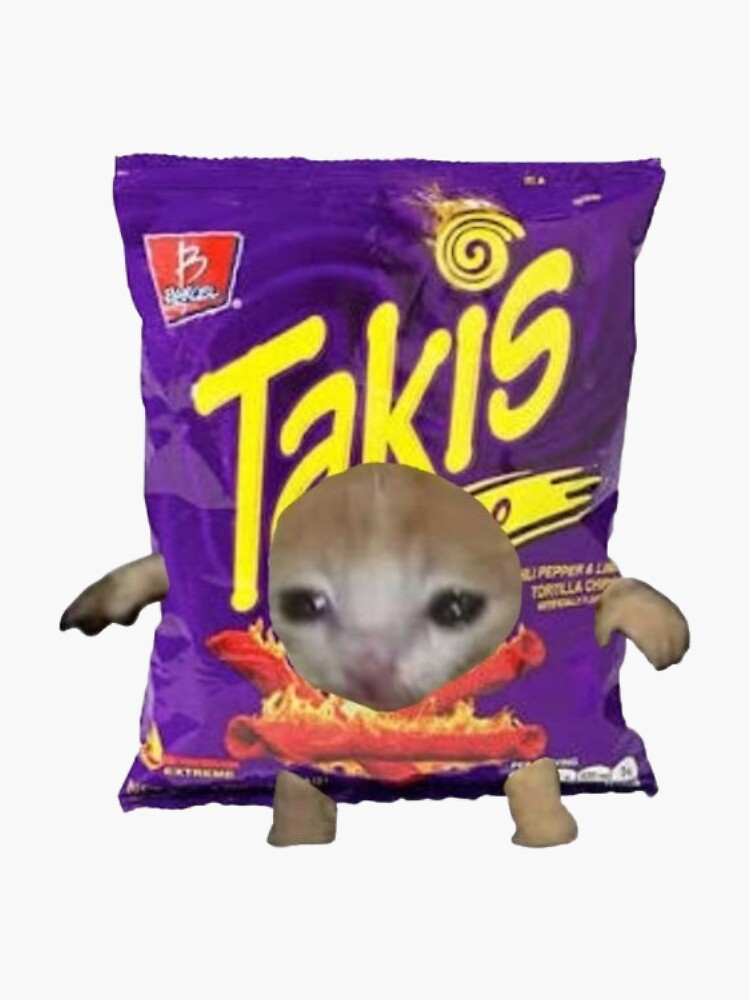 "cat packet of takis" Sticker for Sale by lattefairy | Redbubble