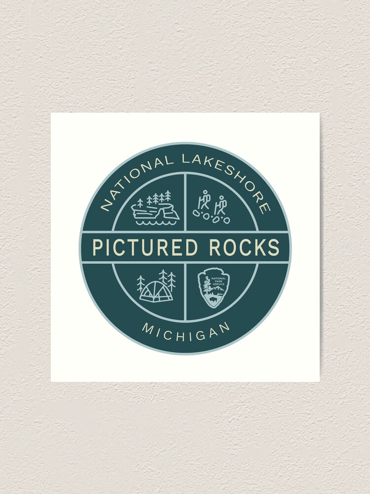 "Pictured Rocks National Lakeshore Heraldic Logo" Art Print for Sale by ...