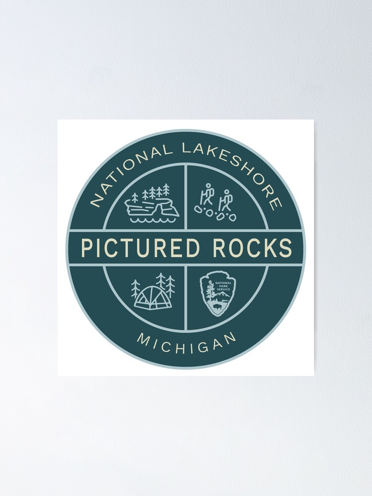 "Pictured Rocks National Lakeshore Heraldic Logo" Poster for Sale by ...