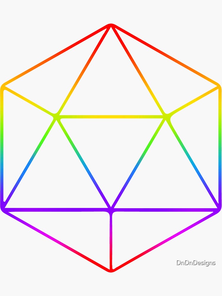 "Rainbow DnD D20 Dice" Sticker for Sale by DnDnDesigns | Redbubble