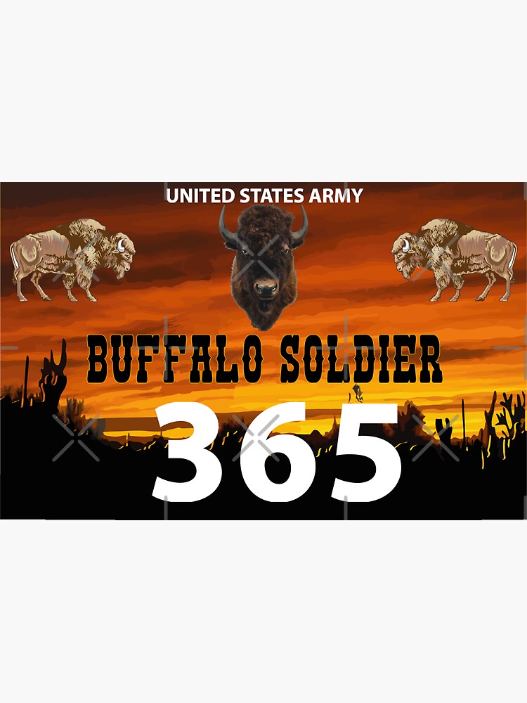 "US Army - Buffalo Soldier - 365 w Buffalo Head Center X 300" Sticker ...