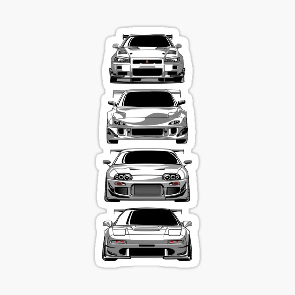 "Japan Finest Super Street Racing Cars Drift" Sticker for Sale by ...
