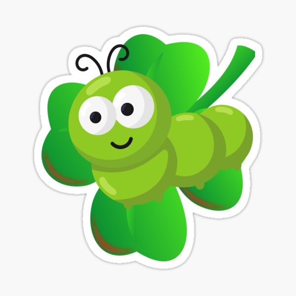 Pegatina «gusano, feliz, feliz gusano, lindo gusano, divertido, lindo ...