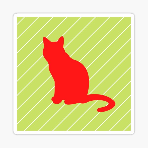 "Cat Stripes Red/Green" Sticker for Sale by deiw | Redbubble