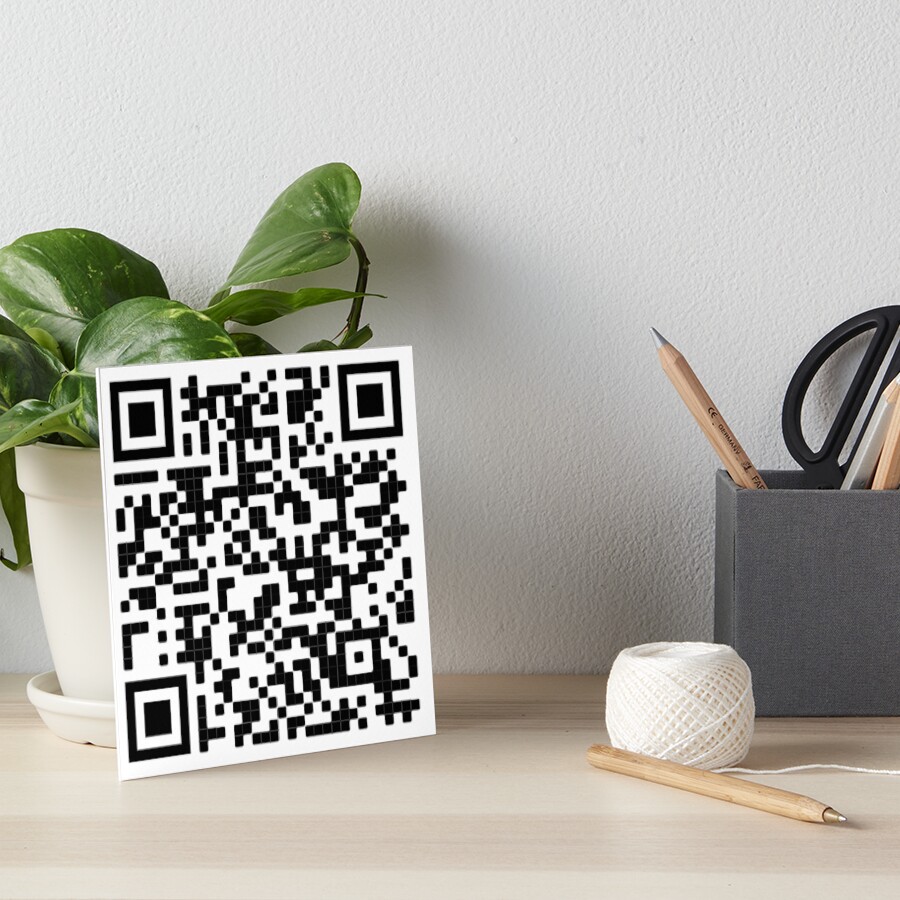 "Rick Roll 10 Hours QR code sticker" Art Board Print for Sale by ...